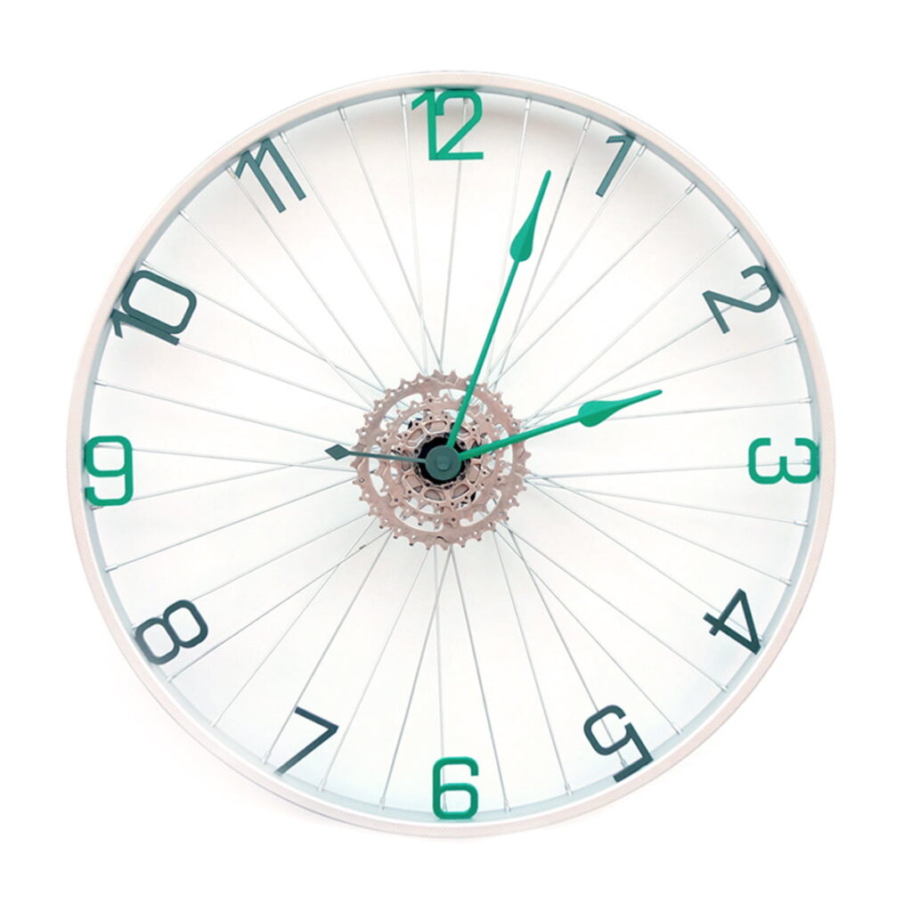 Ceas de perete ROATĂ DE BICICLETĂ CU CIFRE, metal, 56 cm